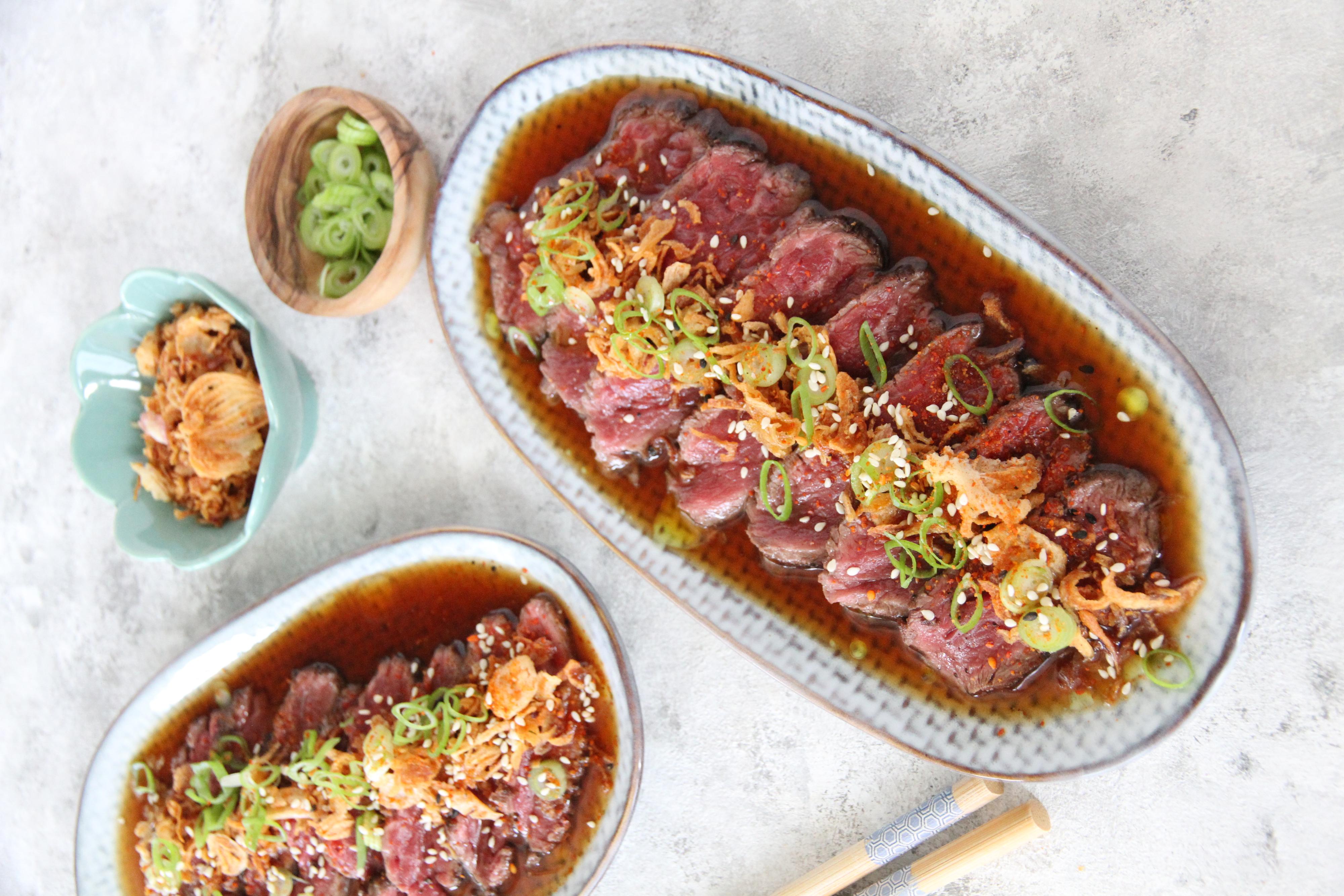 Biff tataki med trøffelsaus